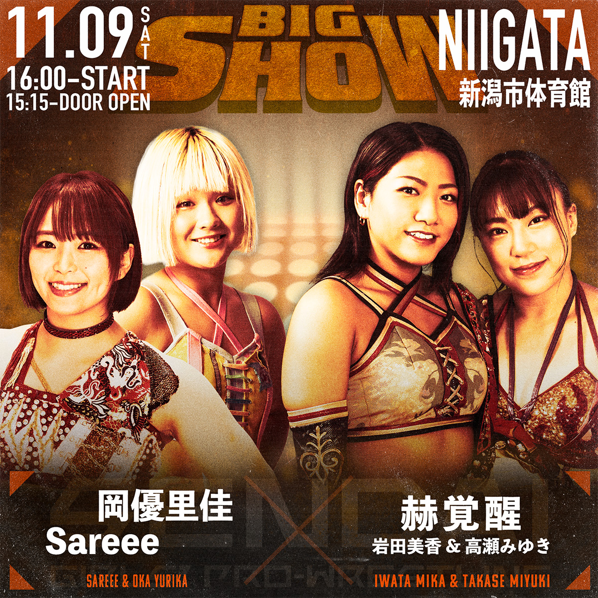 【対戦カード】タッグ王座戦、VENYのパートナーは…！他、超豪華ラインナップの全対戦カード決定！-11.9（土）『女子プロレスBIGSHOW ...